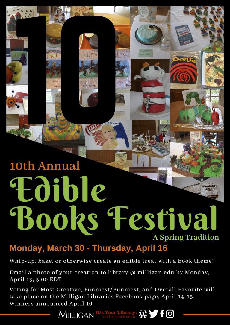 10th Annual Edible Books Festival goes virtual! | Milligan Libraries